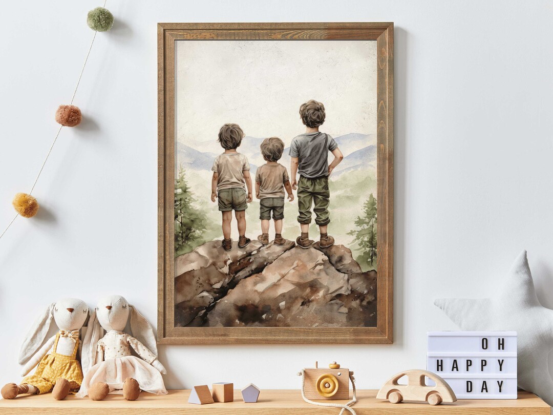 Brothers Bedroom Decor, Brothers Room Print, Three Brothers Painting ...