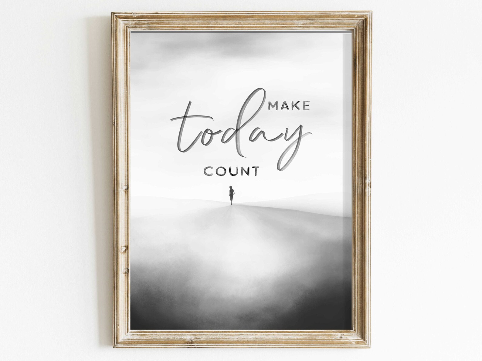 Inspirational Quote Wall Art, Make Today Count, Black & White Printable ...