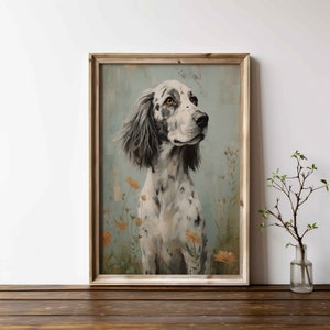English Setter Art Print, English Setter Painting, Vintage Dog Decor ...