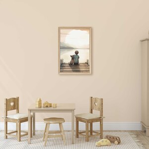 Boy and Dog Art Print, Dog Nursery Decor, Toddler Decor Boy, Dog Wall ...