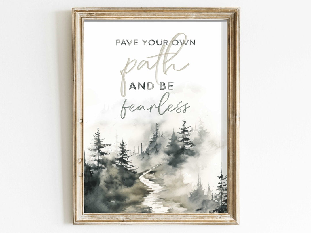 Quote Wall Art, Nature Quote Print, Go Your Own Way, Watercolor Forest ...