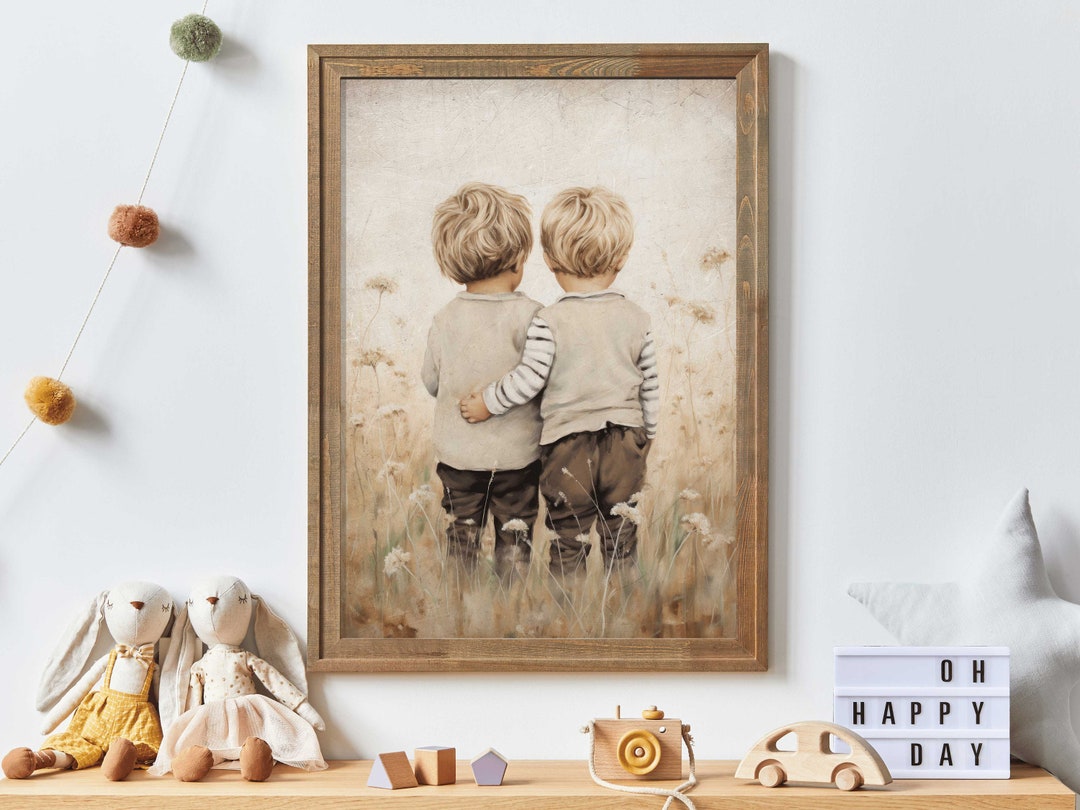 Twin Brothers Wall Art, Brothers Room Print, Brothers Painting ...