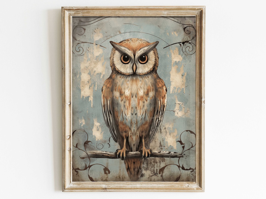 Owl Wall Art, Owl Nursery Decor, Vintage Owl Art, Forest Animal Print ...