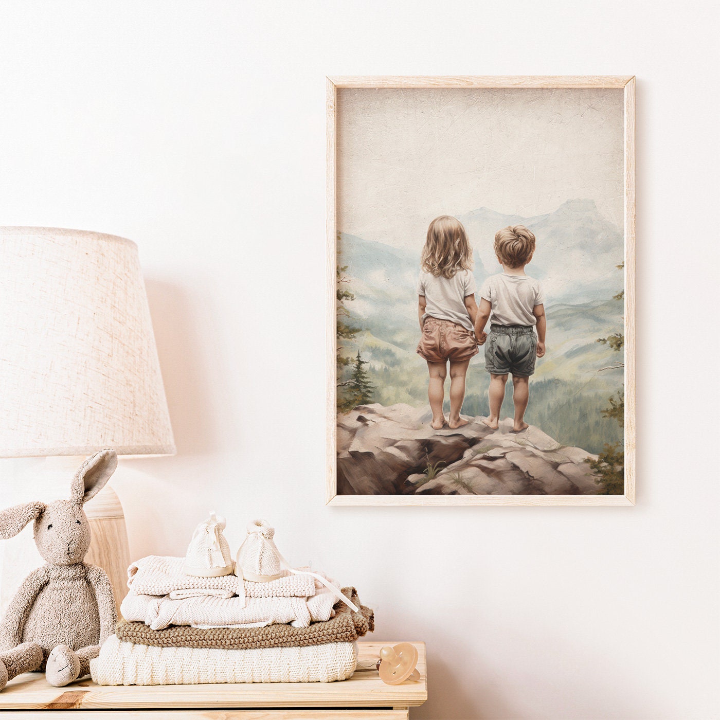Vintage Siblings Adventure Wall Art Brother & Sister Wall - Etsy