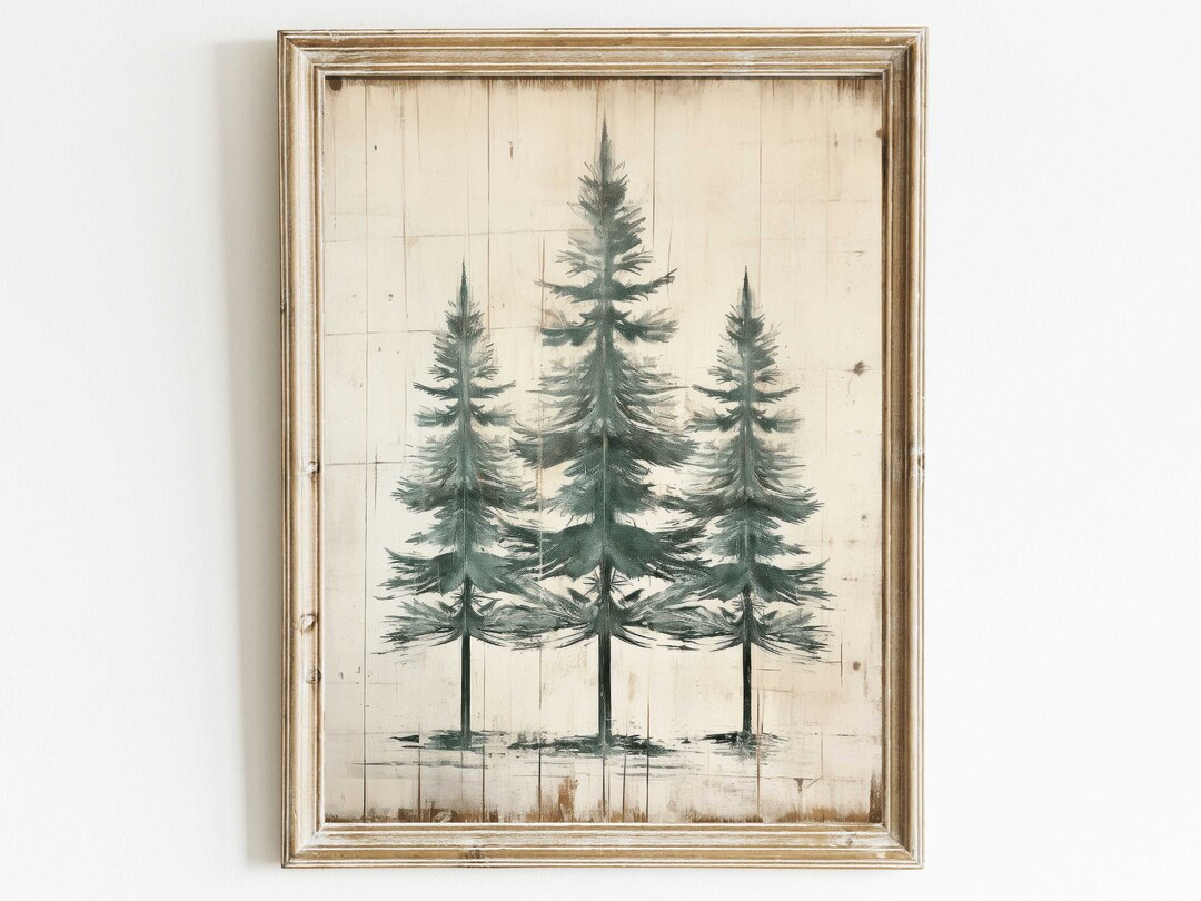 Fir Tree Art Print, Forest Art, Christmas Wall Decor, Modern Farmhouse ...