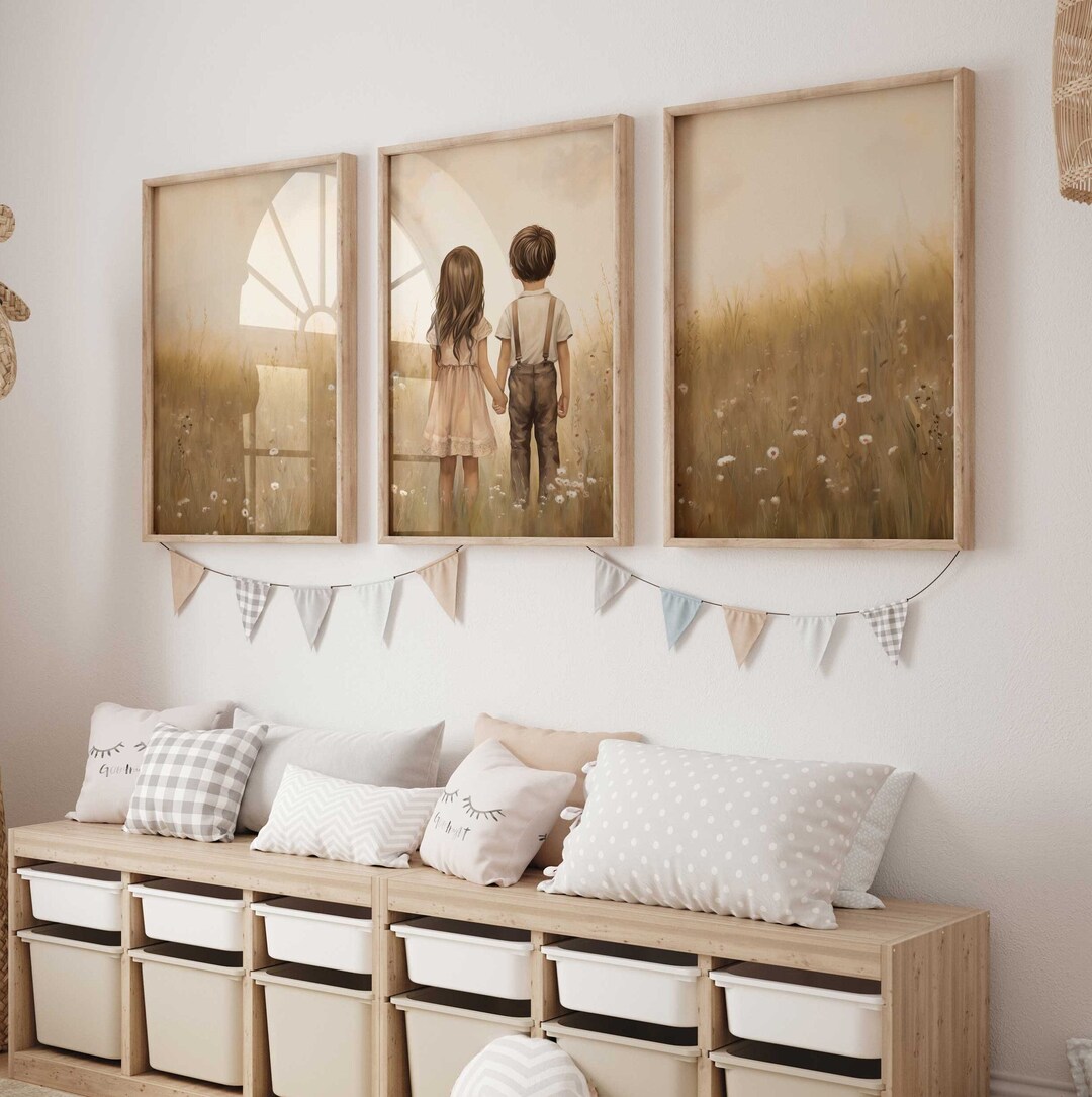 Sibling Print, Brother and Sister Wall Art, Shared Bedroom Decor, Set ...