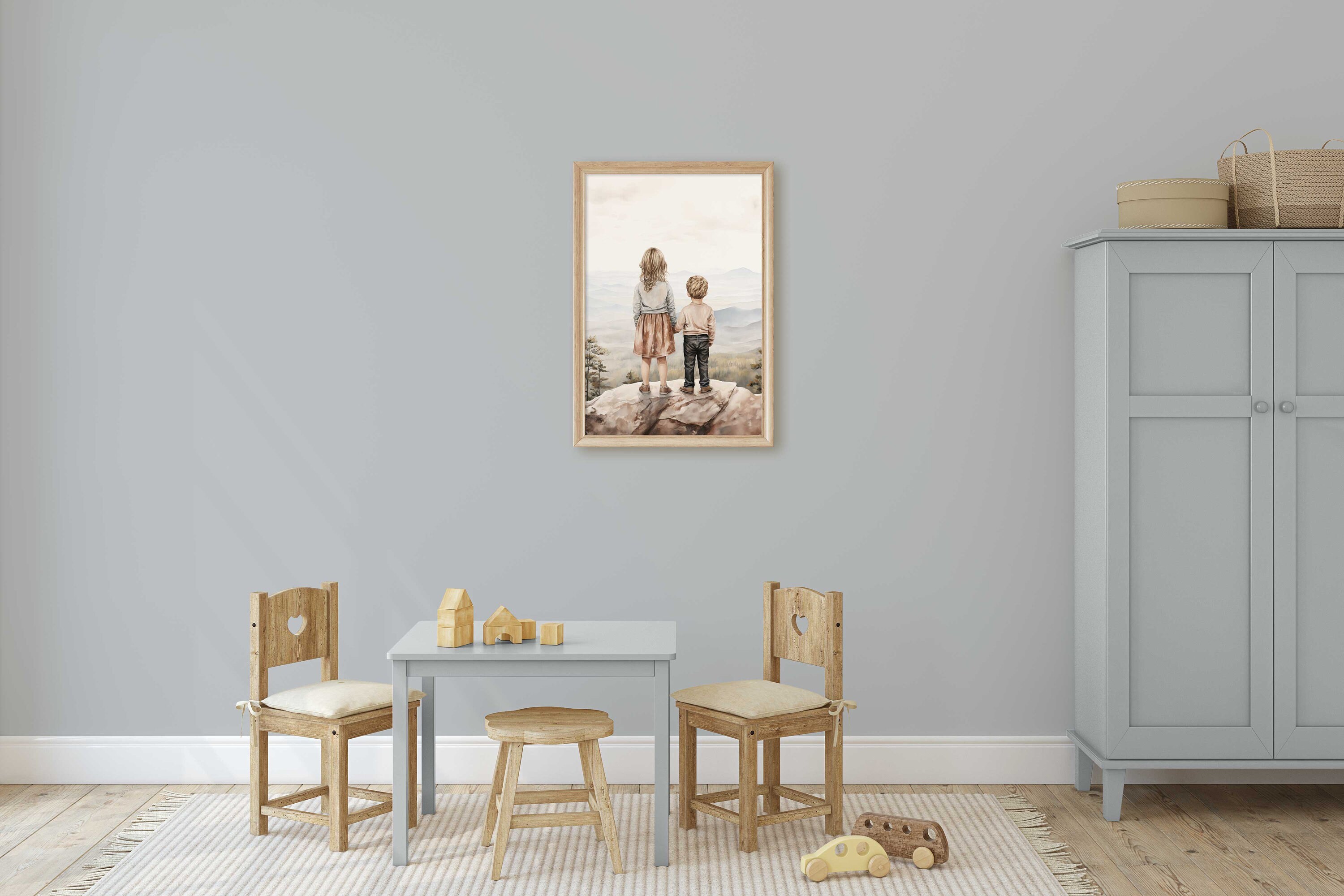 Sibling Print, Adventure Nursery Decor, Brother and Sister Shared ...