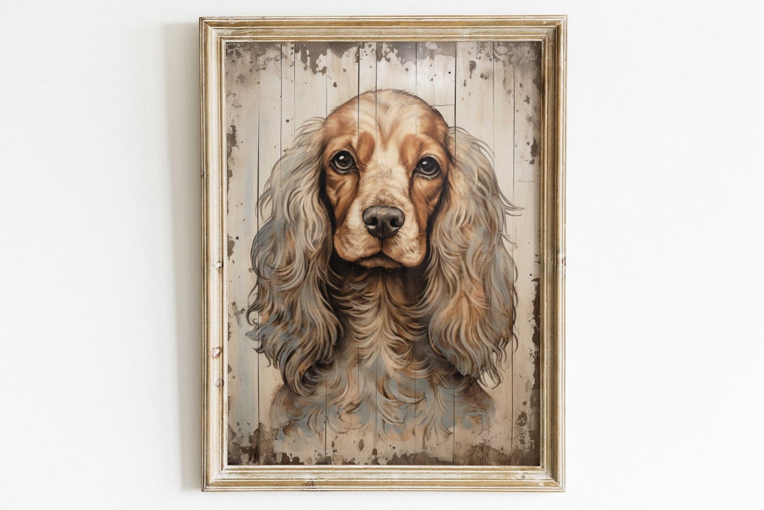 Cocker Spaniel Art Print, Vintage Cocker Spaniel Dog Decor, Spaniel ...