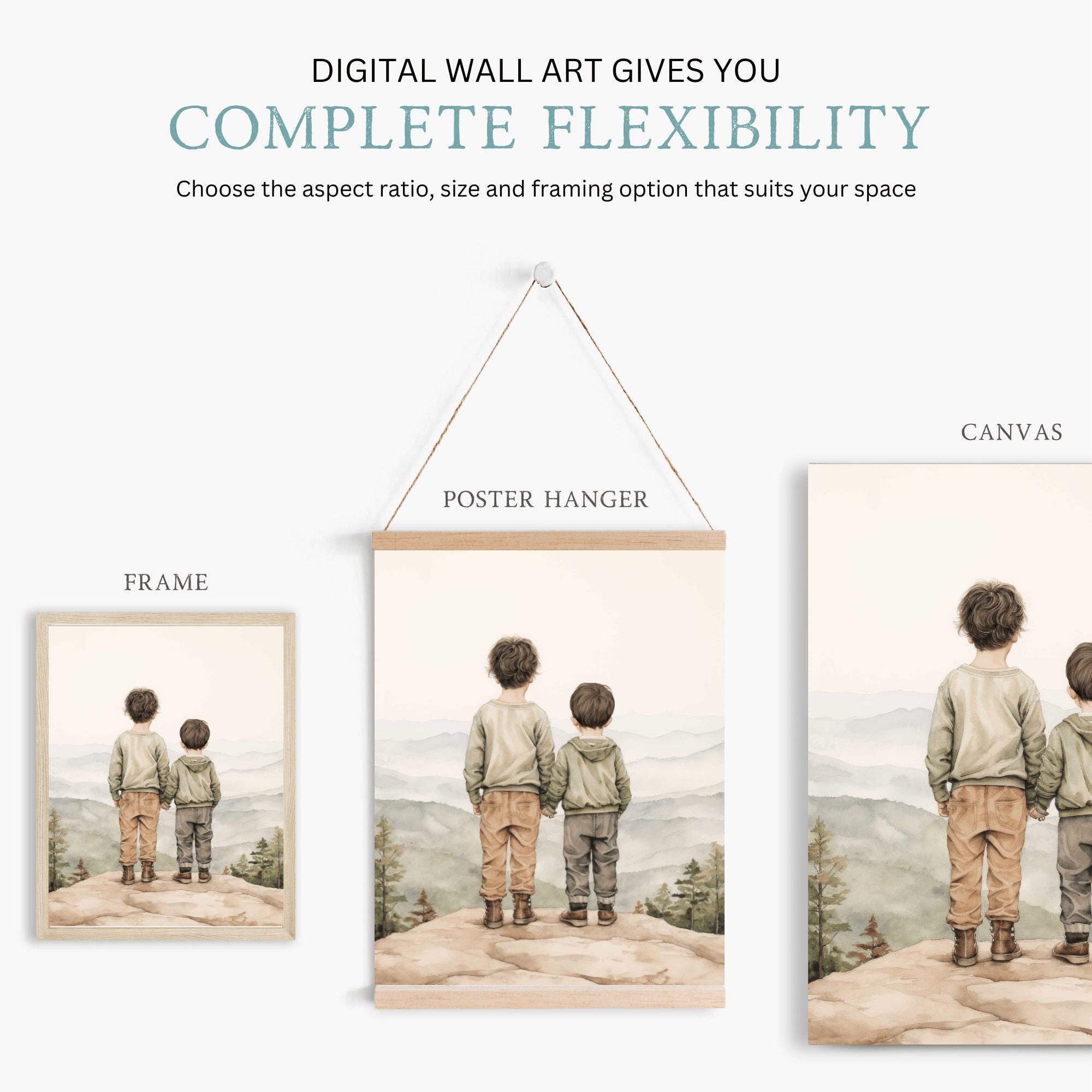 Brothers Bedroom Decor, Brothers Room Print, Two Brothers Painting ...