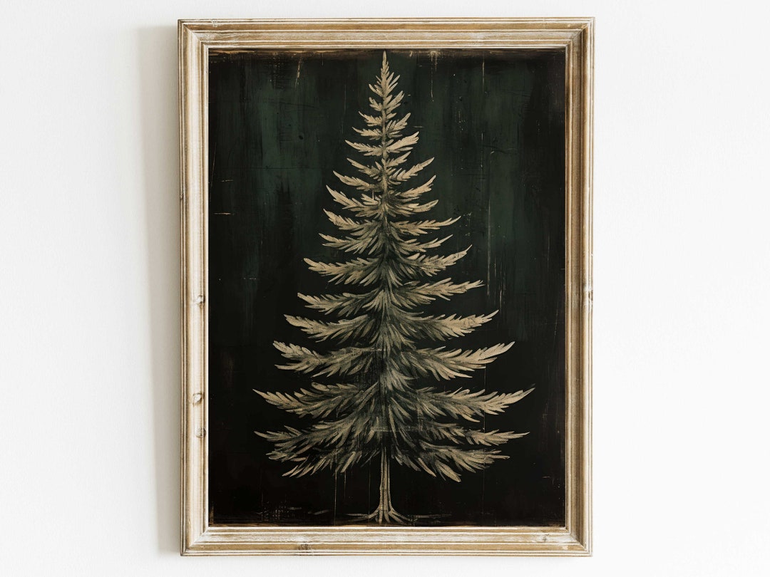 Dark Fir Tree Print, Christmas Wall Decor, Christmas Tree Print, Spruce ...