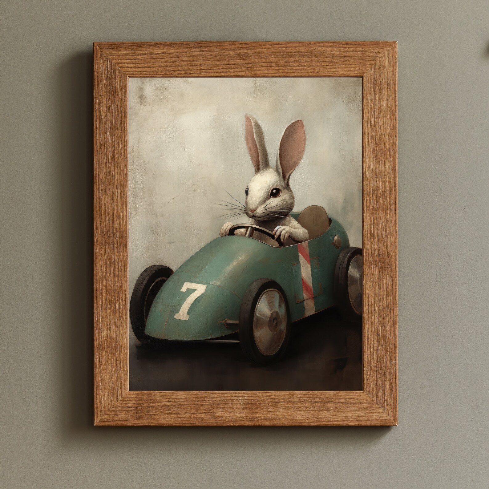 Nursery Car Prints, Unique Vintage Boys Room Decor, Animals Driving ...