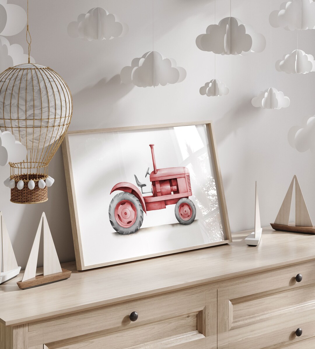 Retro Tractor Print, Farm Nursery Wall Art, Farmhouse Nursery Decor ...