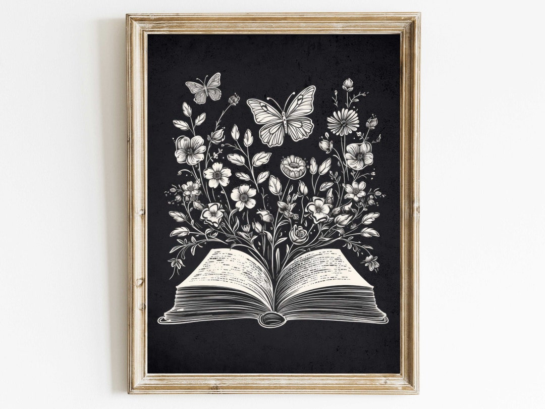 Vintage Book Print, Reading Corner Decor, Book Lover Gift, Read Decor ...