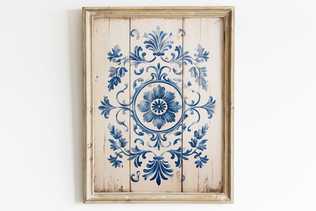 Azulejo Art Print, Portuguese Tile Art Print, Vintage Tile Motif ...