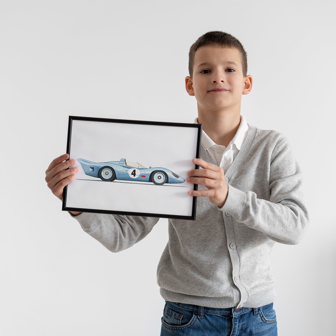 Blue Vintage Racing Car Print, Racing Car Nursery Art, Vintage Car Art ...