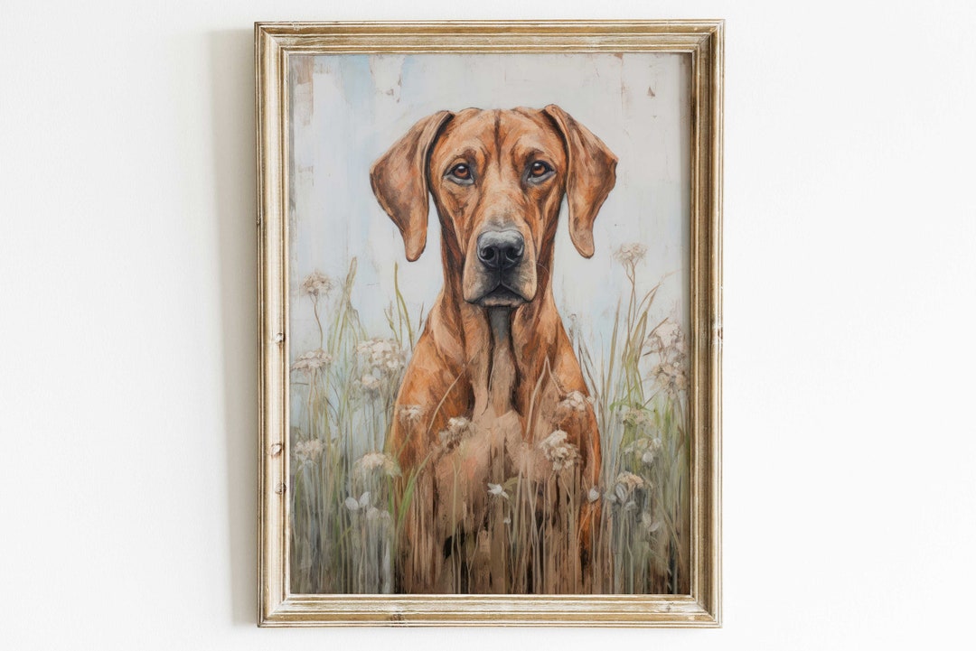Rhodesian Ridgeback Wall Art, Vintage Dog Print, Rhodesian Ridgeback ...