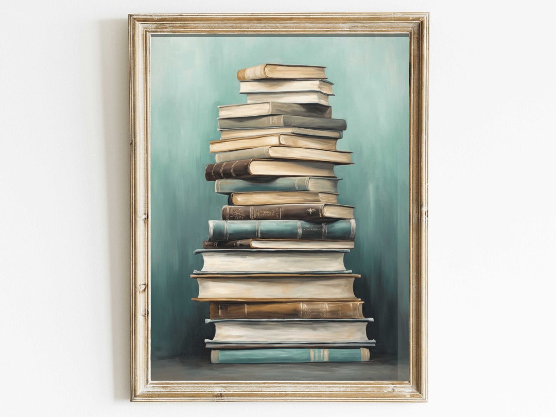 Books Wall Art, Book Lovers Art Print, Reading Book Decor, Old Books ...