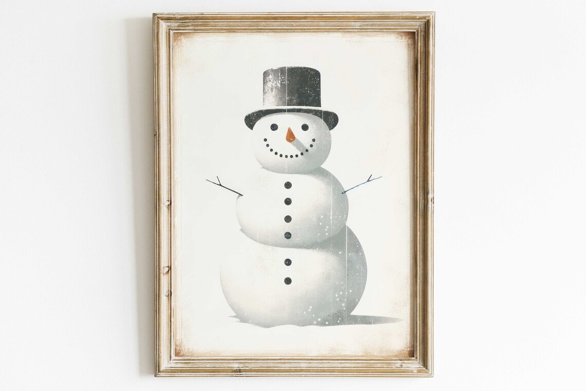 Snowman Print, Snowman Nursery Wall Art, Christmas Kids Room Art, Xmas ...