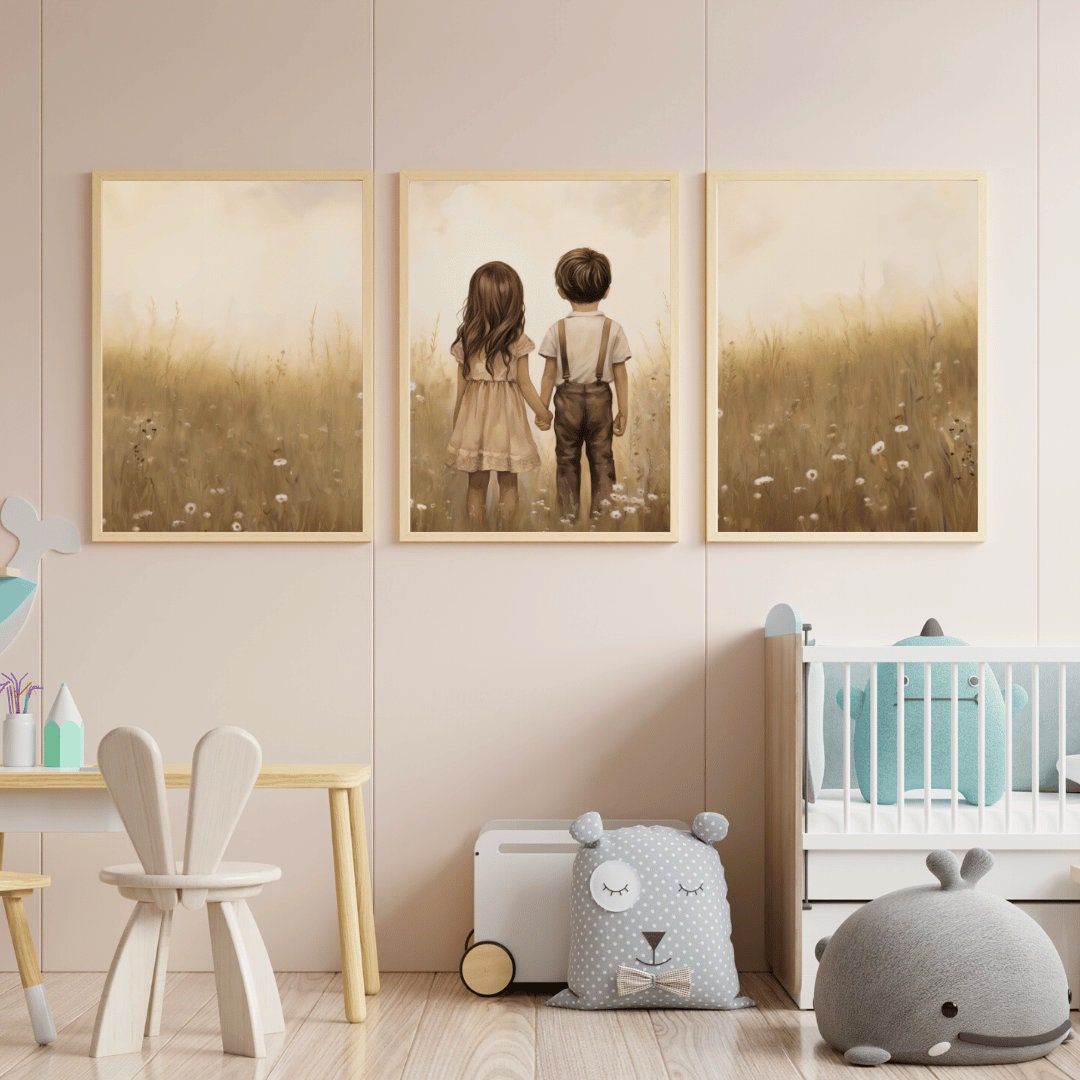 Sibling Print, Brother and Sister Wall Art, Shared Bedroom Decor, Set ...