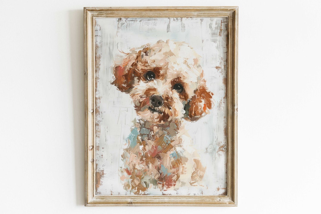 Miniature Poodle Print, Mini-poodle Art, Poodle Portrait, Dog Portrait ...
