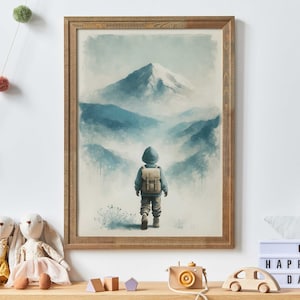 Adventure Boy Toddler Decor, Mountain Nursery Wall Art, Hiking Boys ...