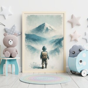 Adventure Boy Toddler Decor, Mountain Nursery Wall Art, Hiking Boys ...