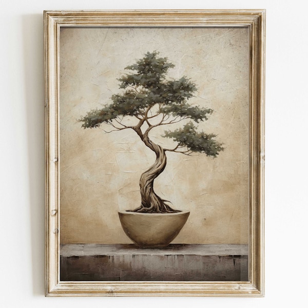 Bonsai Tree Painting - Etsy