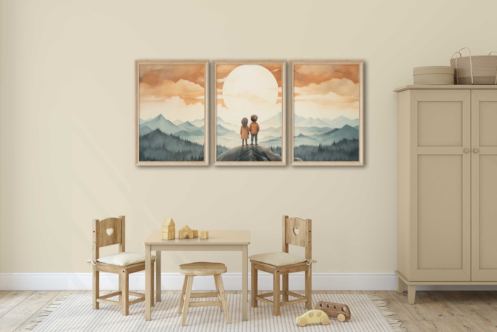 Brother & Sister Adventure Triptych Print Set - Vintage Sibling Wall ...