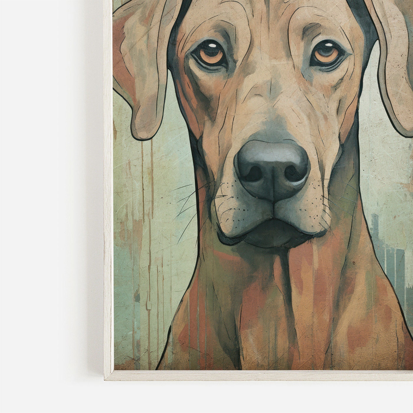Rhodesian Ridgeback Art, Vintage Dog Decor, Dog Lovers Gift, Rhodesian ...