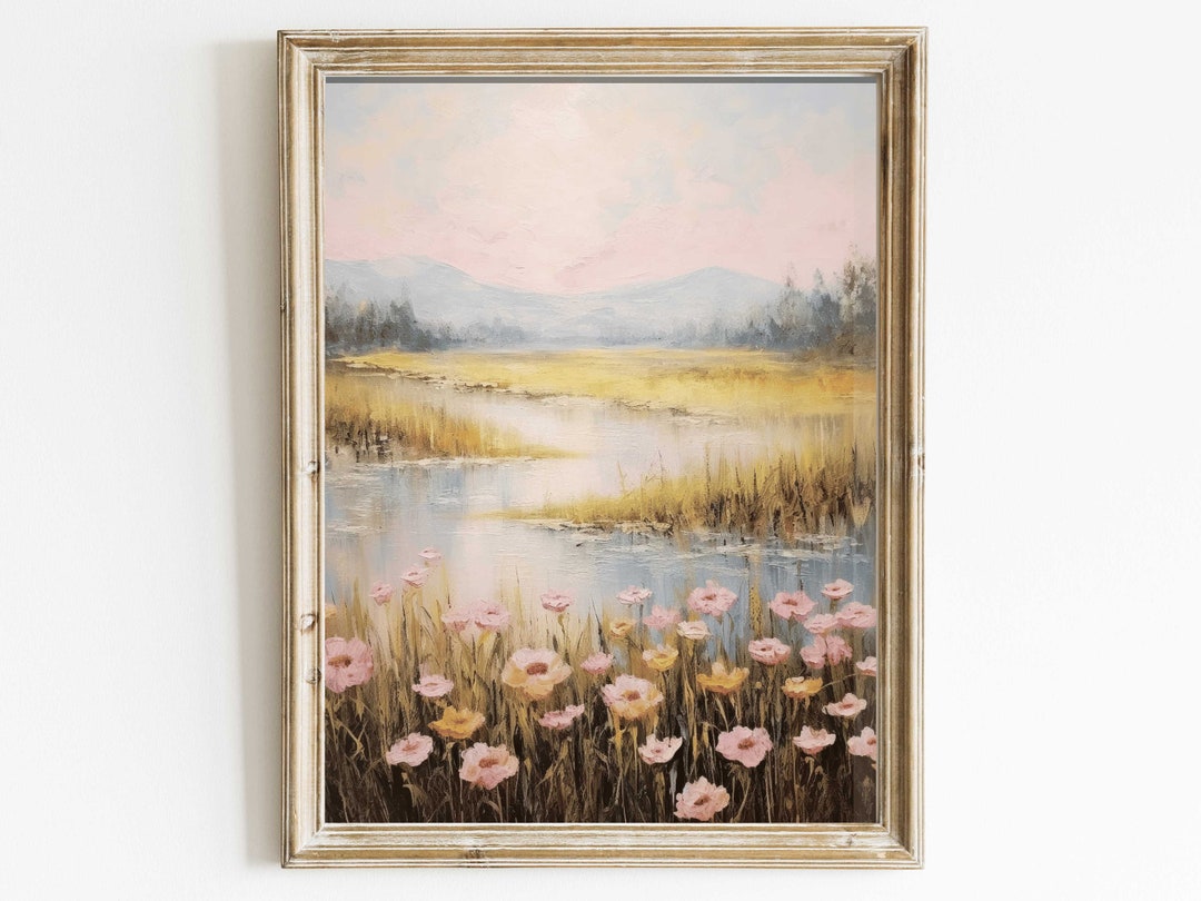 Mountains & Wildflower Prints, Nature Wall Decor, Vintage Floral ...