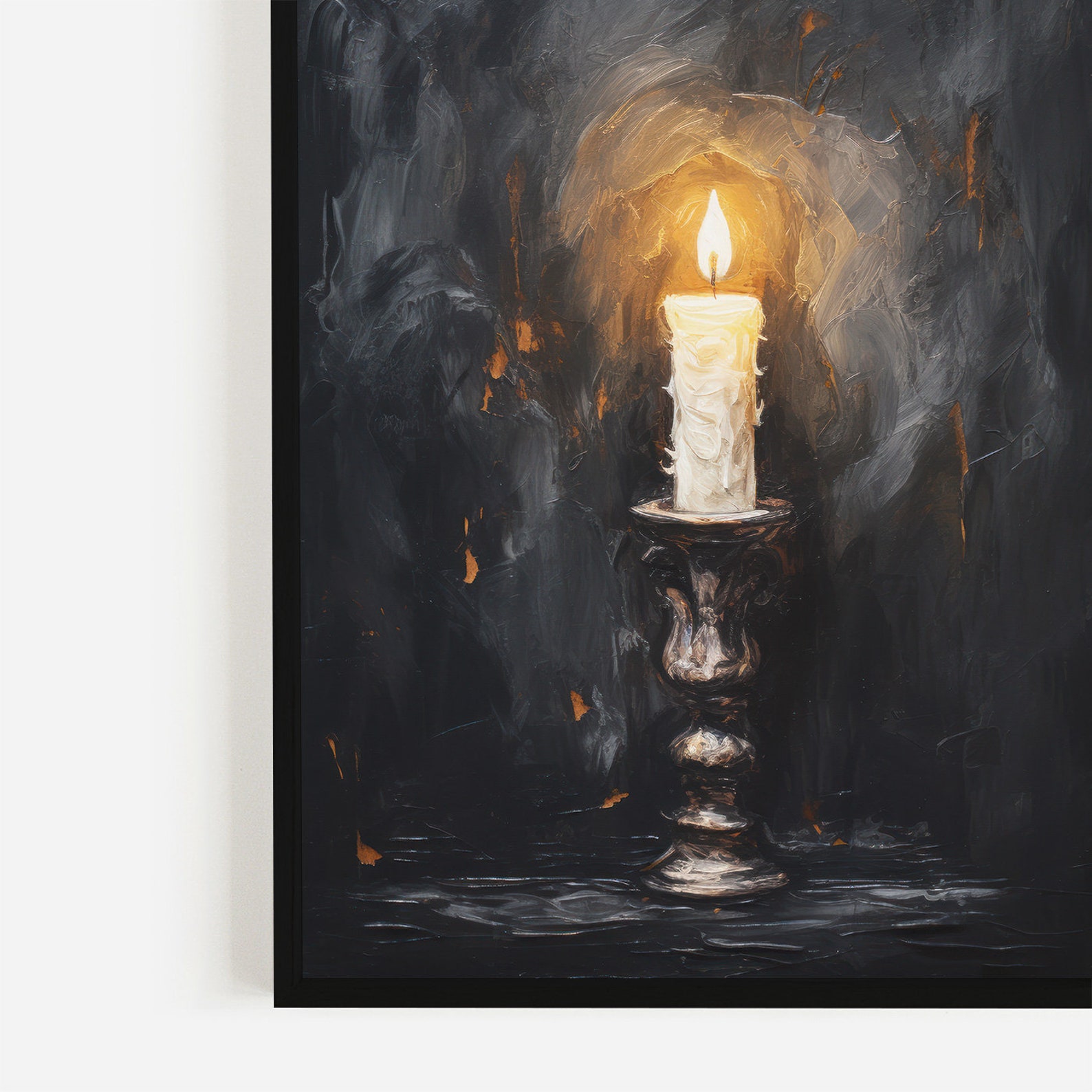Vintage Wall Art, Candlelight Art Print, Dark Wall Decor, Cozy Wall Art ...