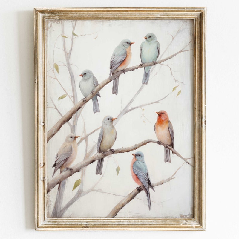 Birds Tree Painting - Etsy