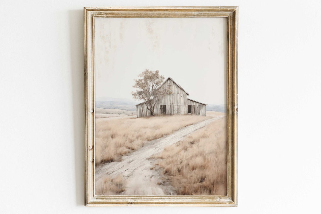 Old Barn Print, Decayed Barn Wall Art, Barn Painting, Rustic Farmhouse ...