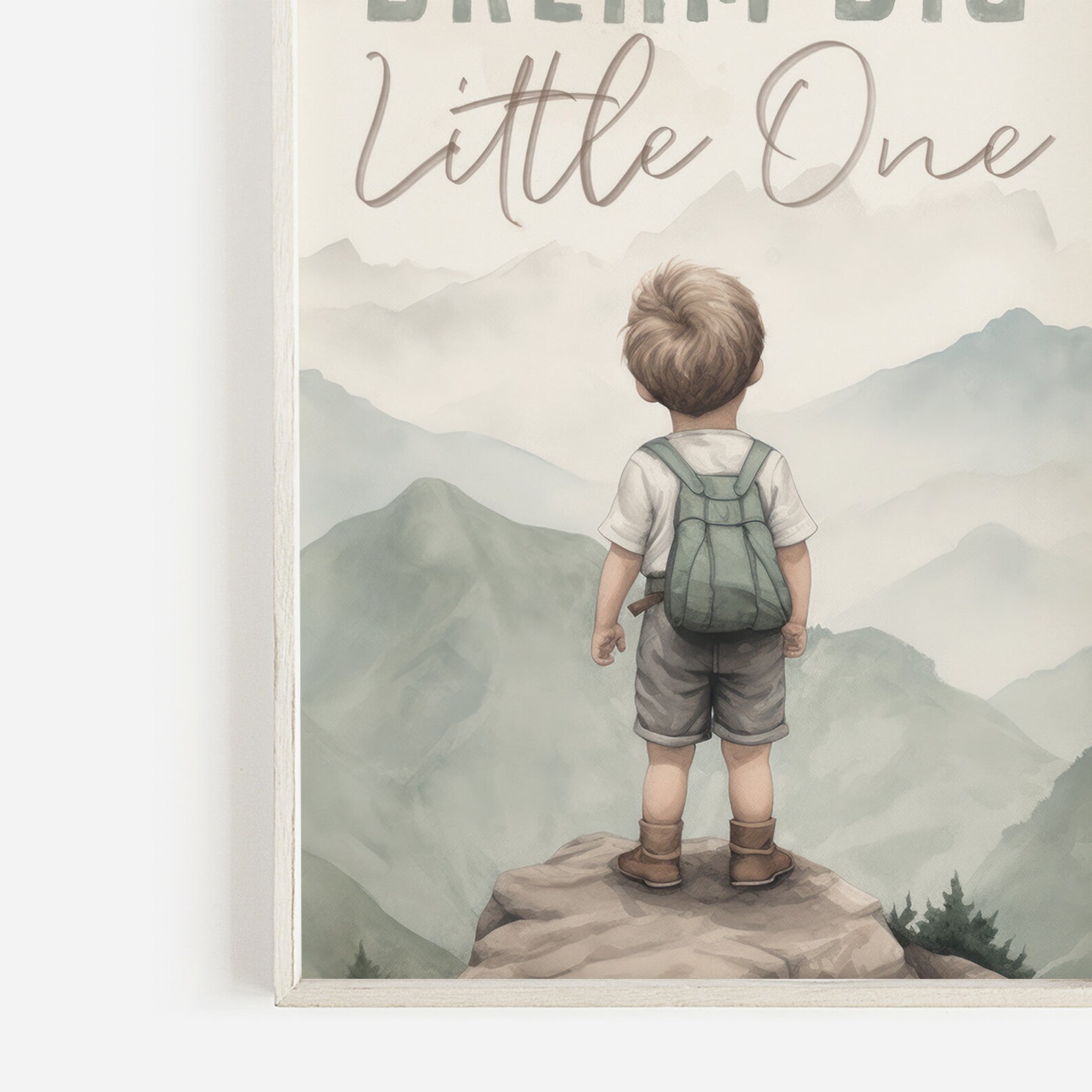 Dream Big Little One, Nursery Quote Boy, Mountain Nursery Decor, Boy ...
