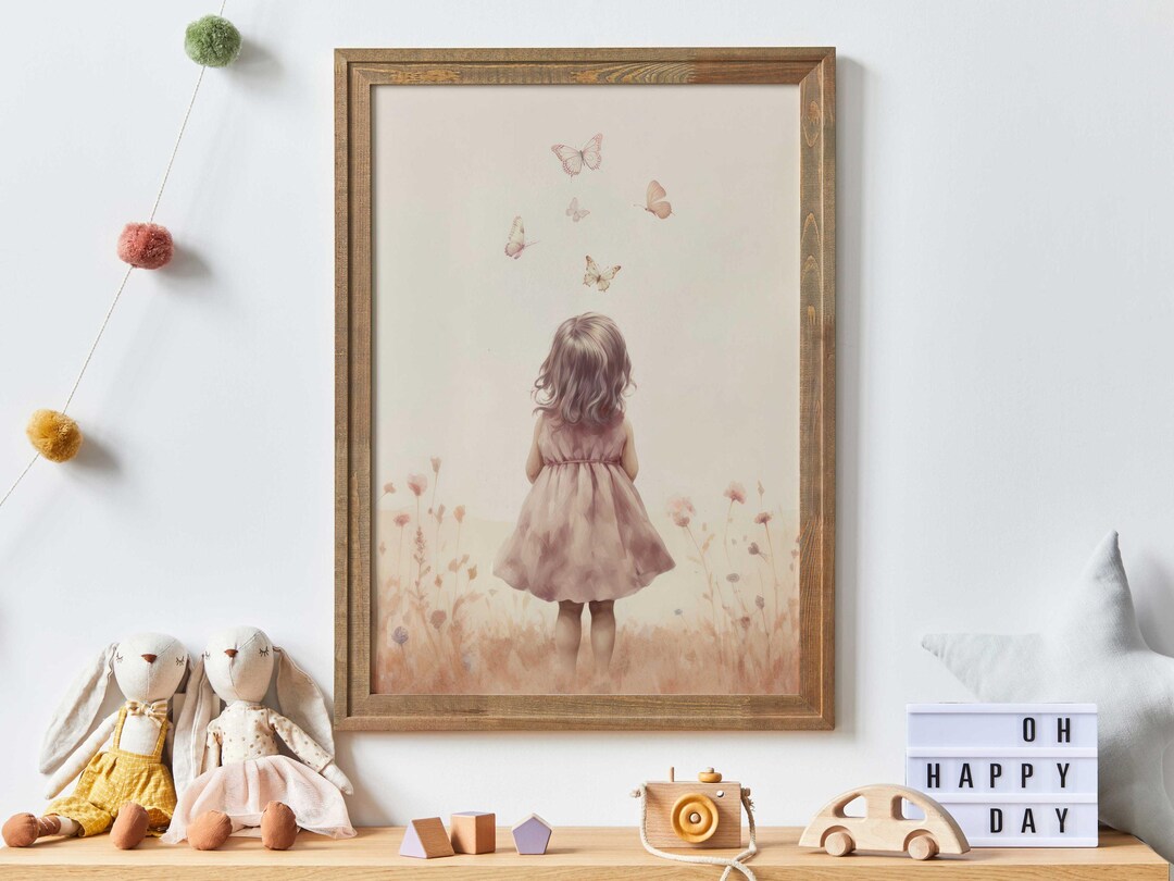 Butterfly Nursery Art, Wildflower Wall Art, Butterfly Girls Room Decor ...