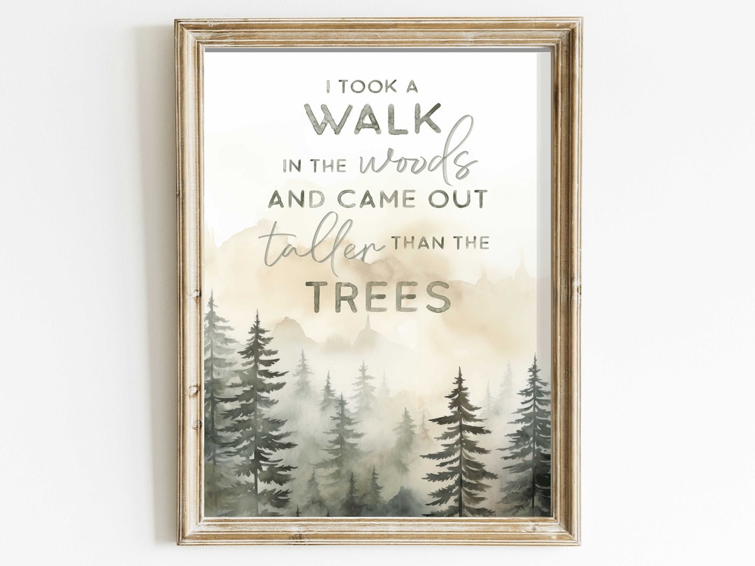Forest Quote Wall Art | Vintage Style Inspirational Décor | Printable ...