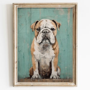 Vintage Dog Print, English Bulldog Wall Art, English Bulldog Lovers ...