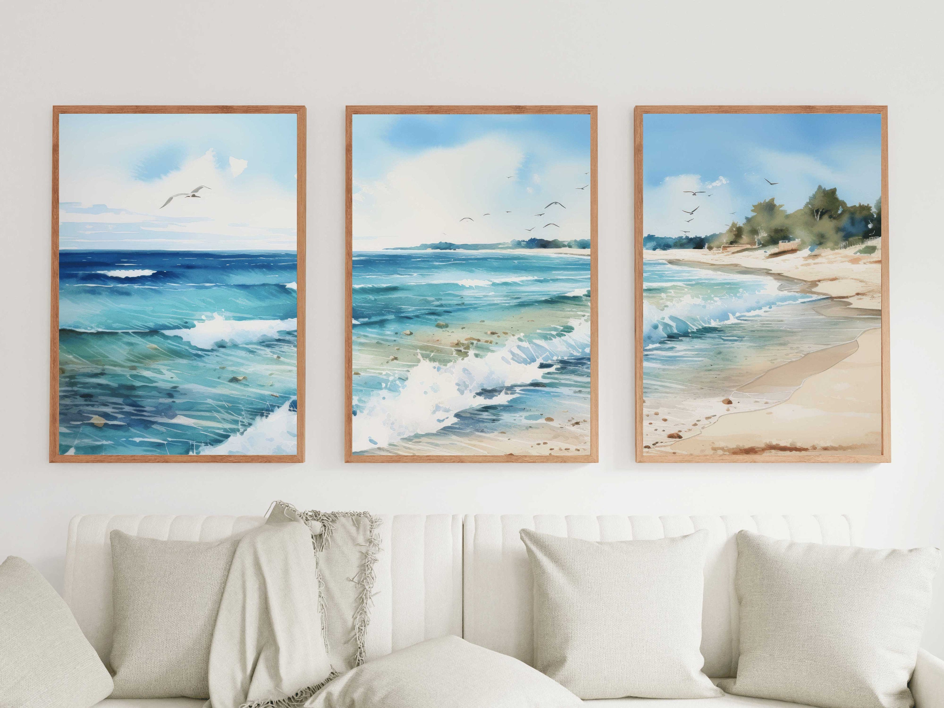 Beach Wall Decor Coastal Wall Art Prints Sea Painting - Etsy