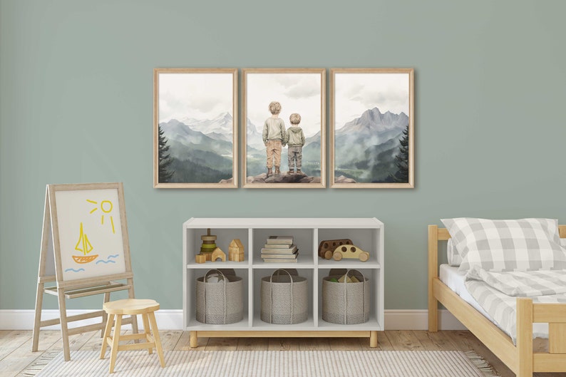 Brother Adventure Art, Brother Painting, Set of 3 Adventure Prints, Big ...