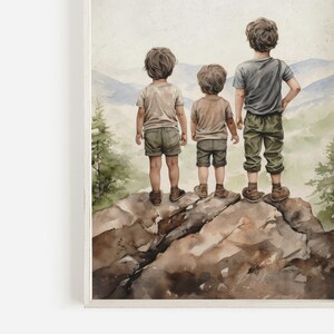 Brothers Bedroom Decor, Brothers Room Print, Three Brothers Painting ...