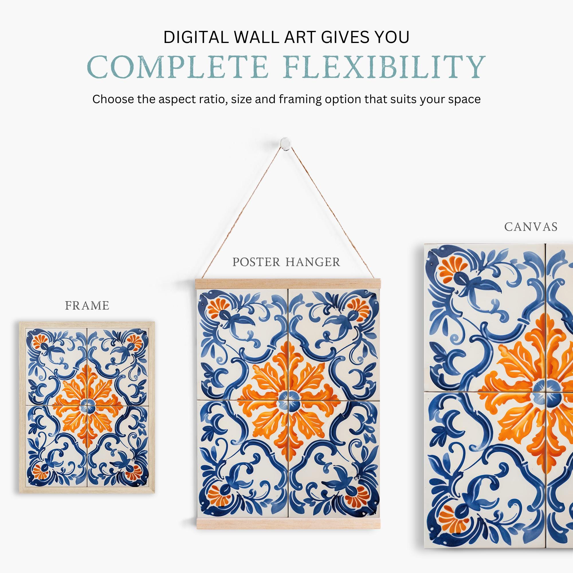 Azulejos Print, Portuguese Tile Art, Azulejos Wall Art, Spanish Tile ...