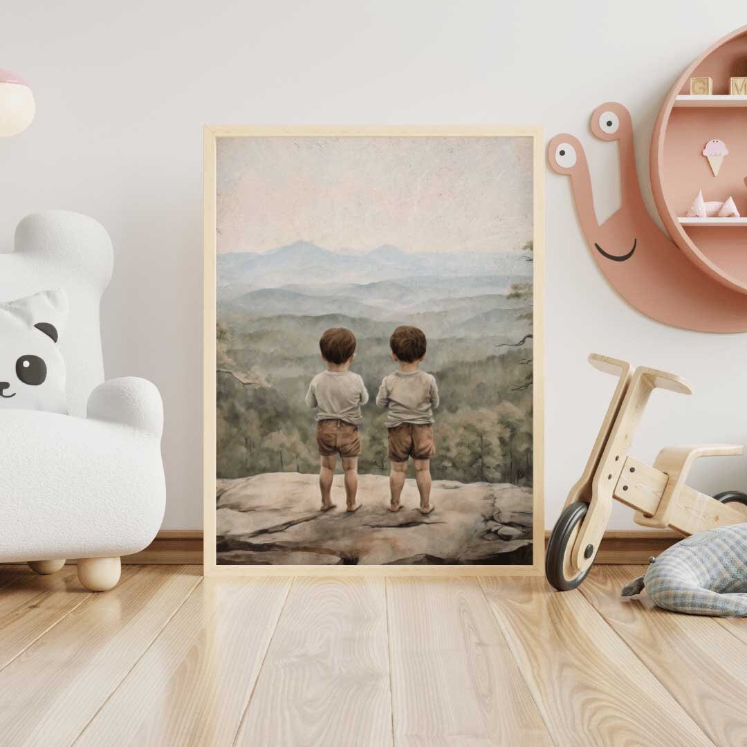 Twin Boys Wall Art, Twin Print, Brothers Print, Boy Adventure Nursery ...