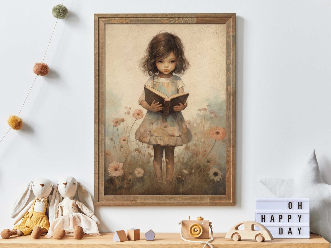 Read Decor for Girls, Girly Wall Art Print, Reading Book Decor, Kids ...