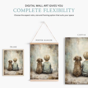 Boy and Dog Art Print, Puppy Nursery Print, Dog Nursery Wall Art, Pet ...