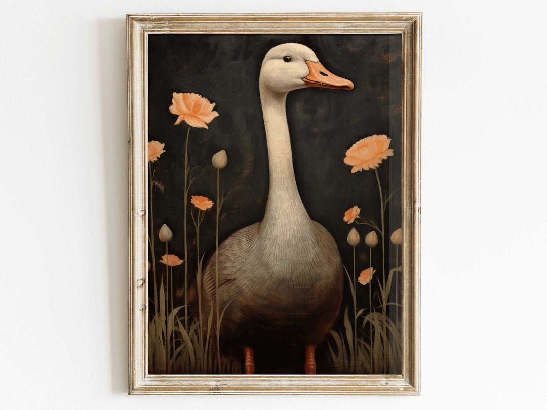 Goose Print, Vintage Farm Animal Print, Goose Wall Art, Farmhouse Style ...