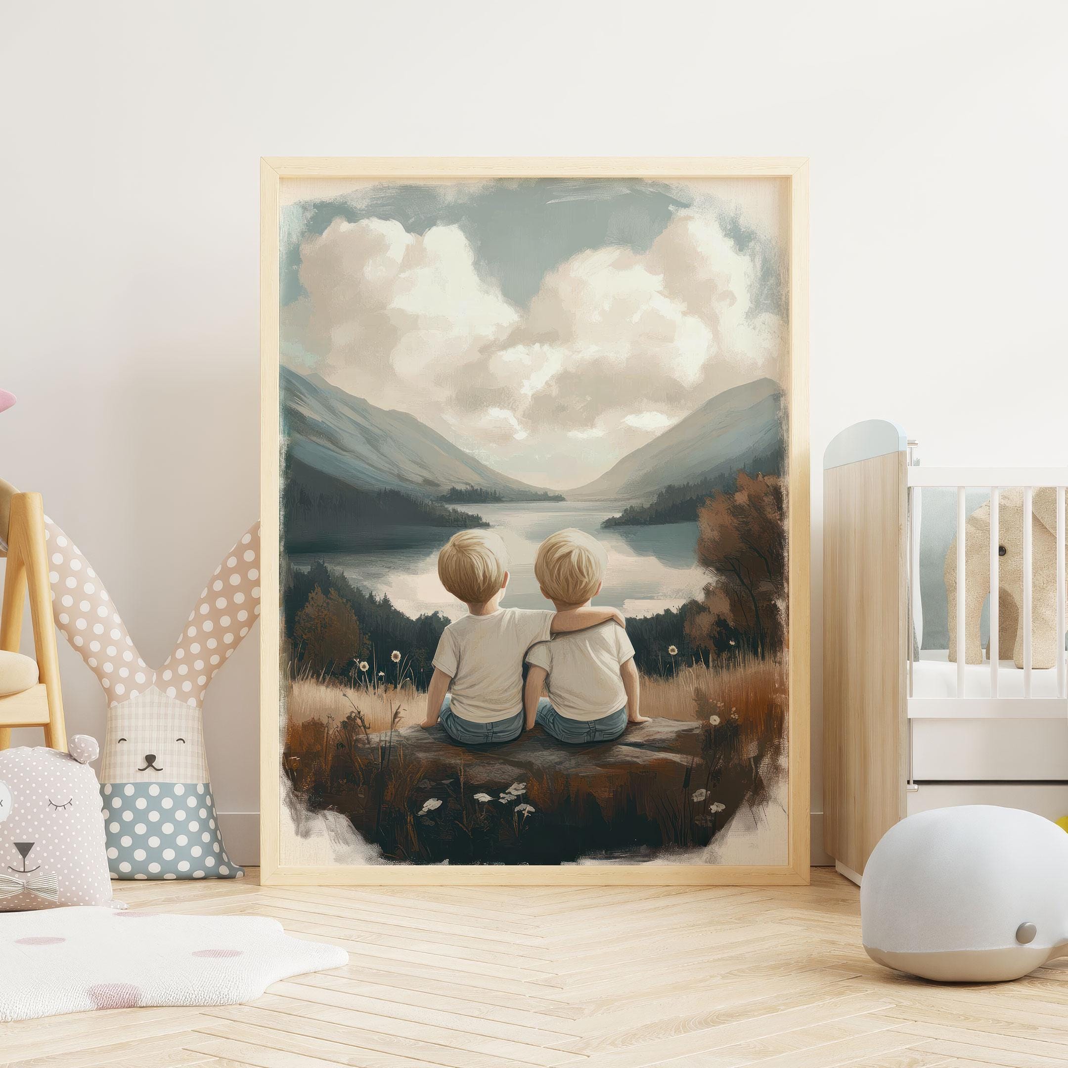Twin Boy Nursery Decor, Twin Print, Twin Brother Wall Art for Bedroom ...