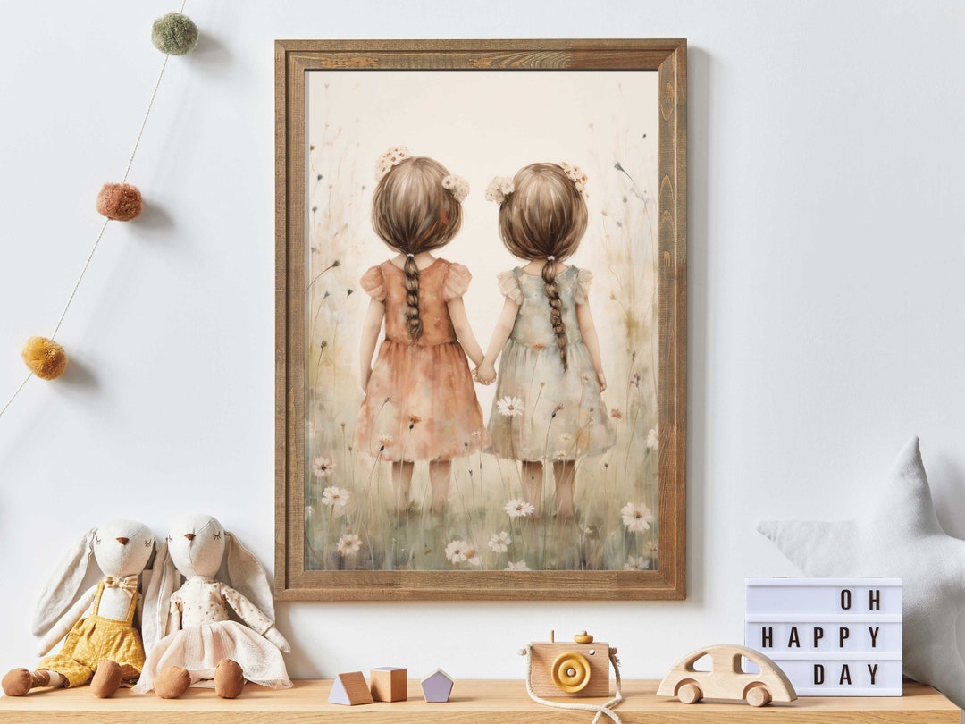 Twin Sisters Wall Art, Sisters Bedroom Decor, Sisters Room Print ...