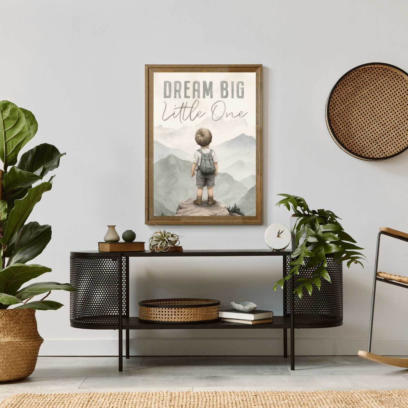 Dream Big Little One, Nursery Quote Boy, Mountain Nursery Decor, Boy ...