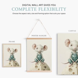 Mouse Nursery Decor, Whimsical Mouse Print, Mouse & Cheese, Animal ...