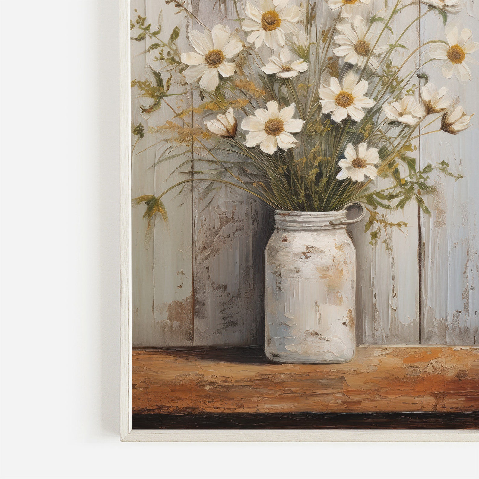 Rustic Floral Wall Art, Daisy Flower Print, Rustic Botanical Art ...